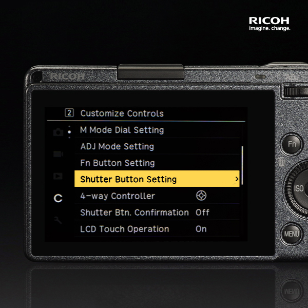RICOH Function & Menu : SHUTTER BUTTON SETTING